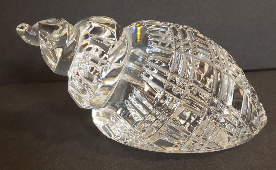 Marked Waterford Crystal Conch Shell Paperweight Clear Fine Crystal ...