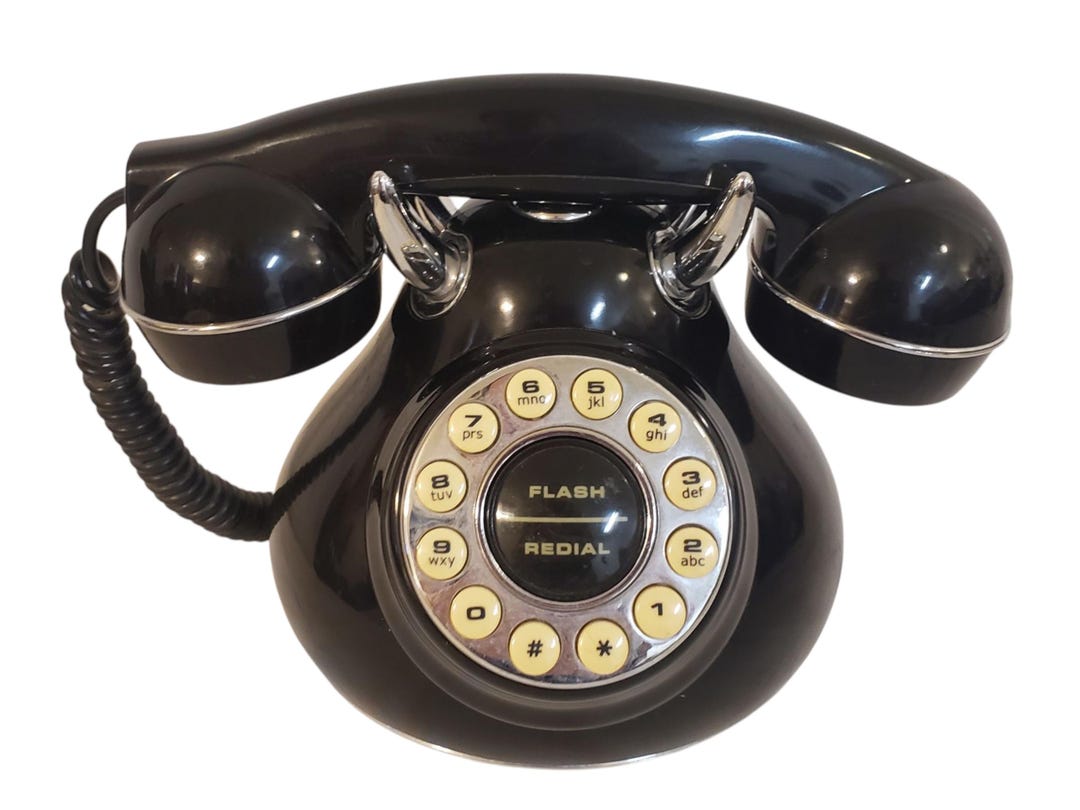 Polyconcept 50's Monster Phone RETRO Telephone Black Silver Collectible ...