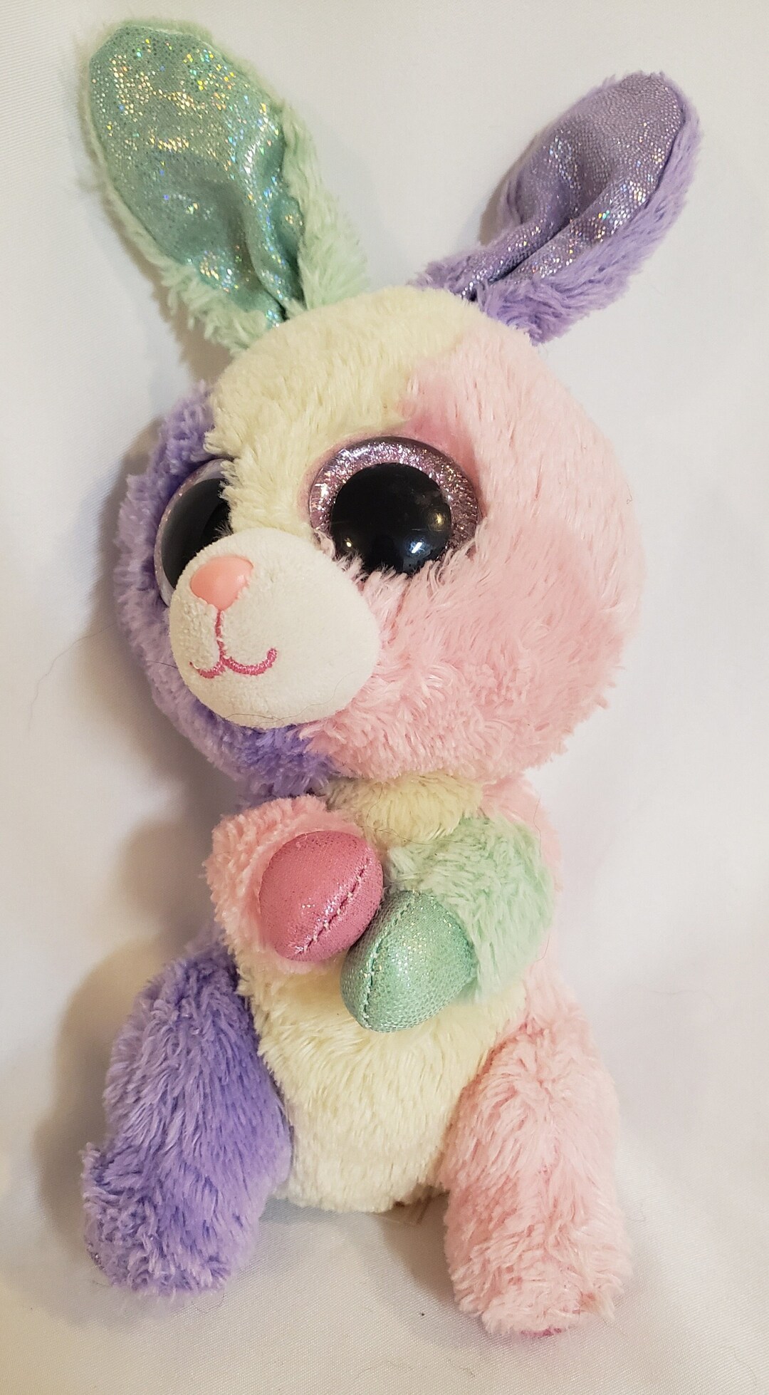 Ty Beanie Boos Bunny Bloom Pastel Pink Purple Green Rabbit Plush ...
