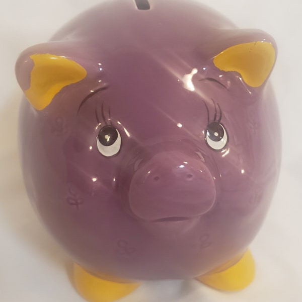 Purple Piggy Bank - Etsy
