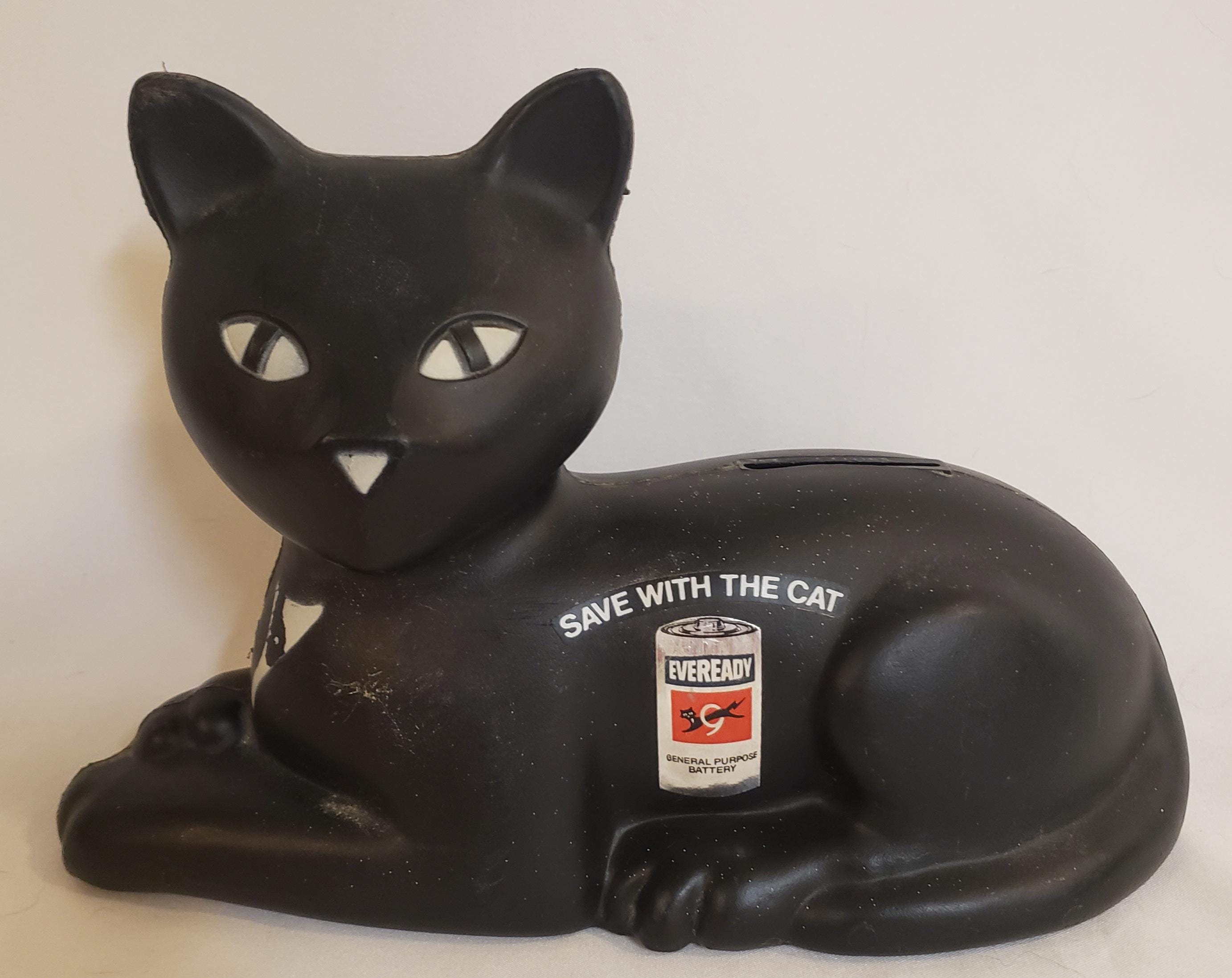 Plastic Cat Bank Eveready Battery Advertising Black Cat Save With the ...
