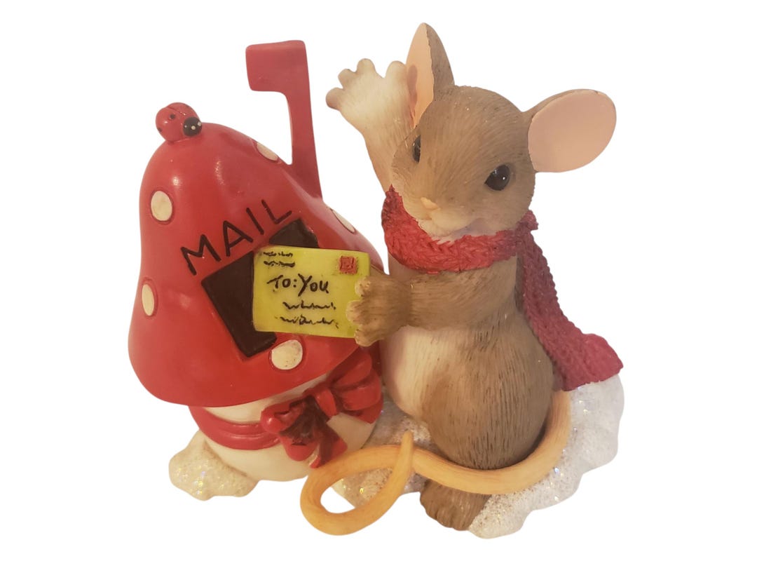 Charming Tails Enesco Holiday Mouse Figurine With Box - Etsy