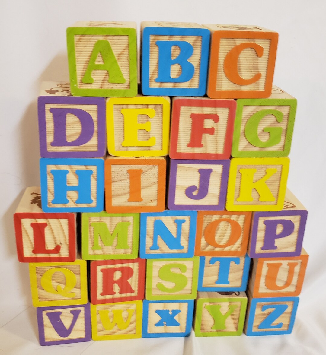 Set of 26 Wooden Alphabet Blocks A Z Complete Alphabet 1 3/4 1 3/4 ...