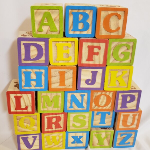 Wooden Alphabet Blocks - Etsy