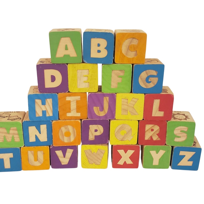 Wooden Alphabet Blocks - Etsy