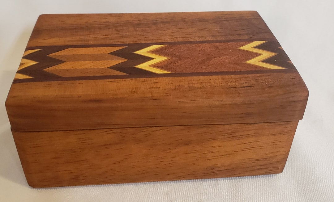 Handmade Wood Inlay Trinket Keepsake Box Jewelry Box - Etsy