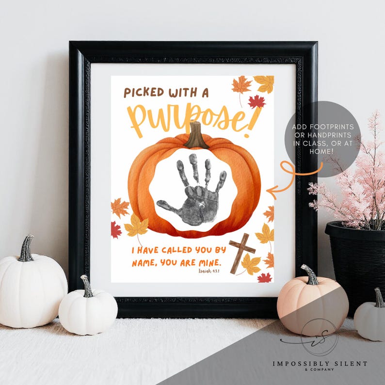 Pumpkin Handprint Craft Printable for Kids, Fall Art Activity, DIY ...