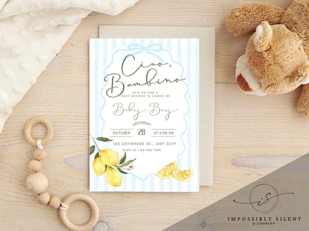 Ciao Baby Shower Invite, Customizable Italian Baby Shower Template ...