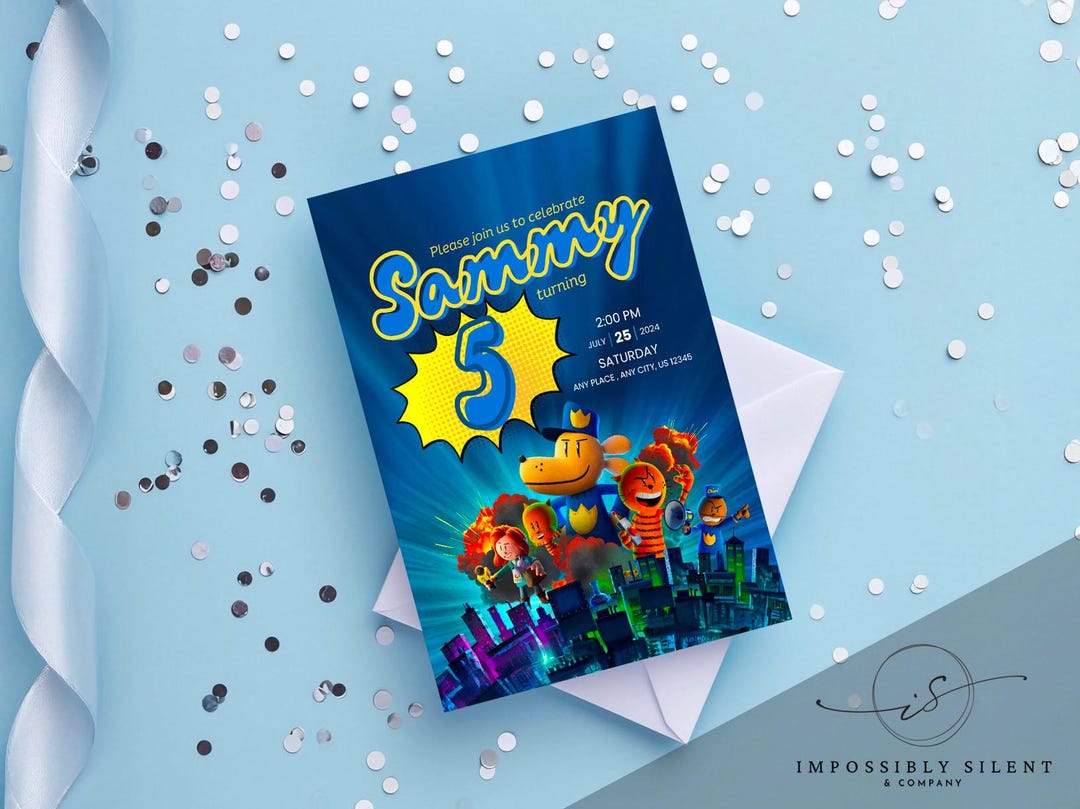 INVITE ONLY Dogman Movie Invitation, Customizable Kids Birthday Invite ...