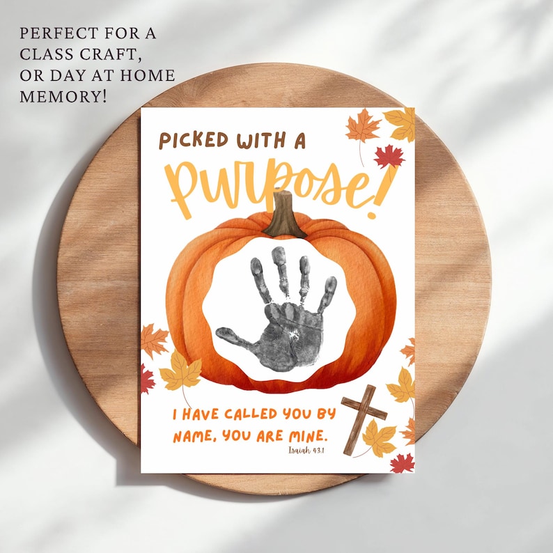 Pumpkin Handprint Craft Printable for Kids, Fall Art Activity, DIY ...