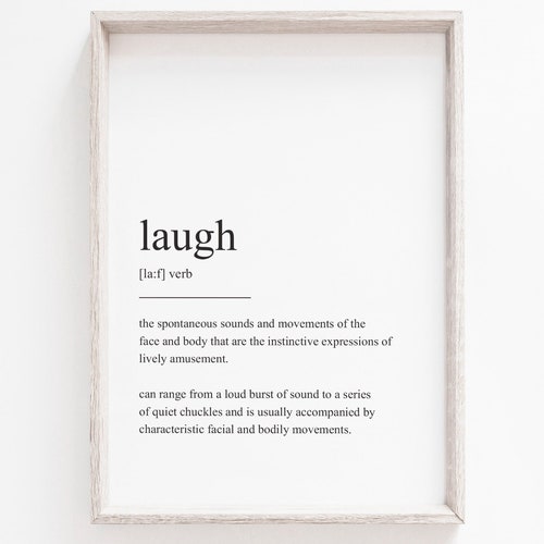 Laugh Definition Print Wall Art Prints Quote Print Wall - Etsy