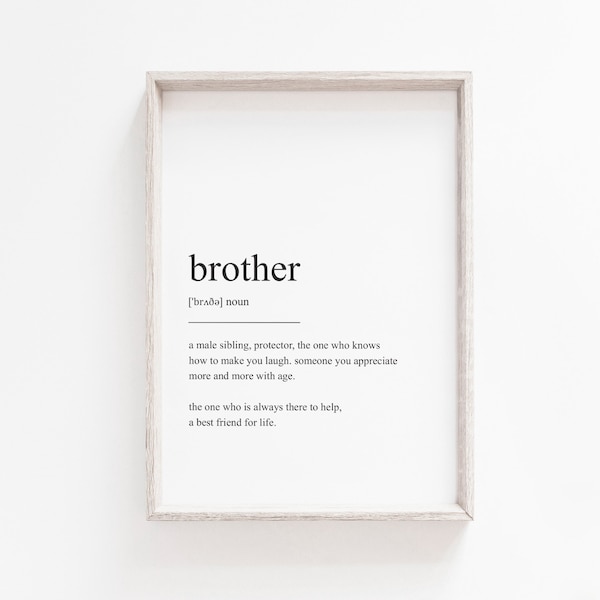 Brother Definition - Etsy
