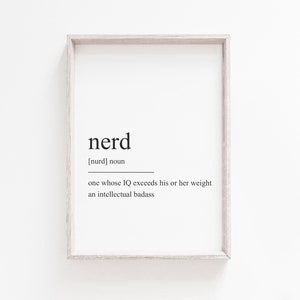 Printable Quotes, Nerd Definition Print, Wall Art Prints, Printables ...