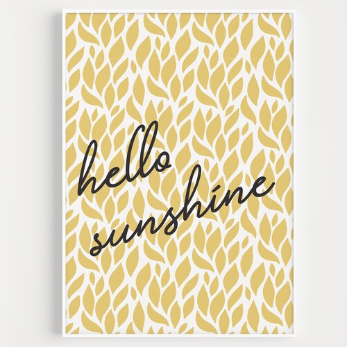 Hello Sunshine Printable Yellow Wall Art Wall Art Print - Etsy