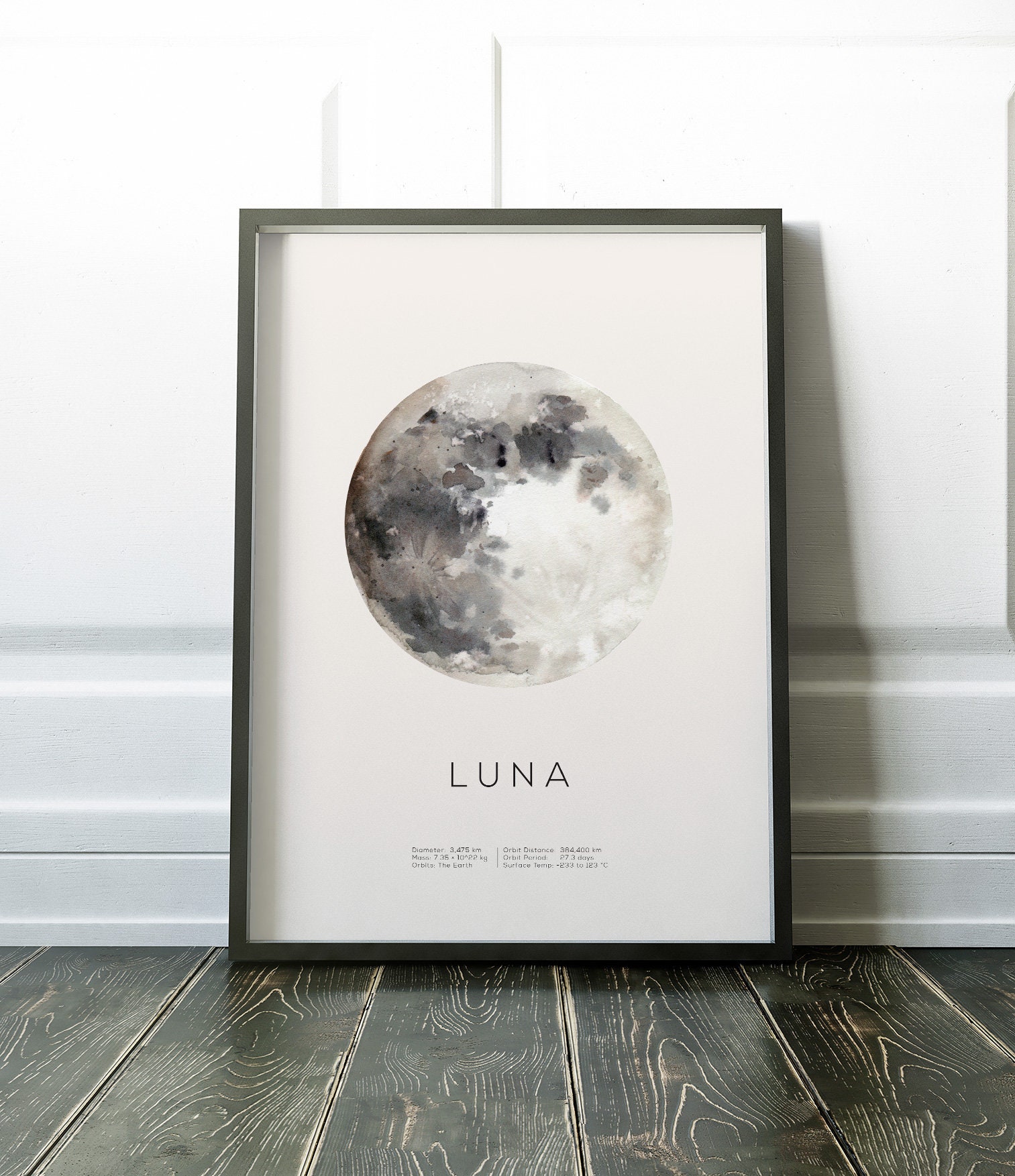 Moon Print Printable Art Wall Art Print Moon Wall Art Moon | Etsy