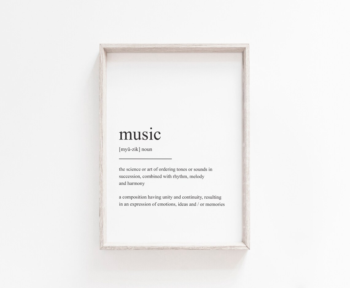 Printable Wall Art, Music Definition Print, Wall Art Prints, Instant ...