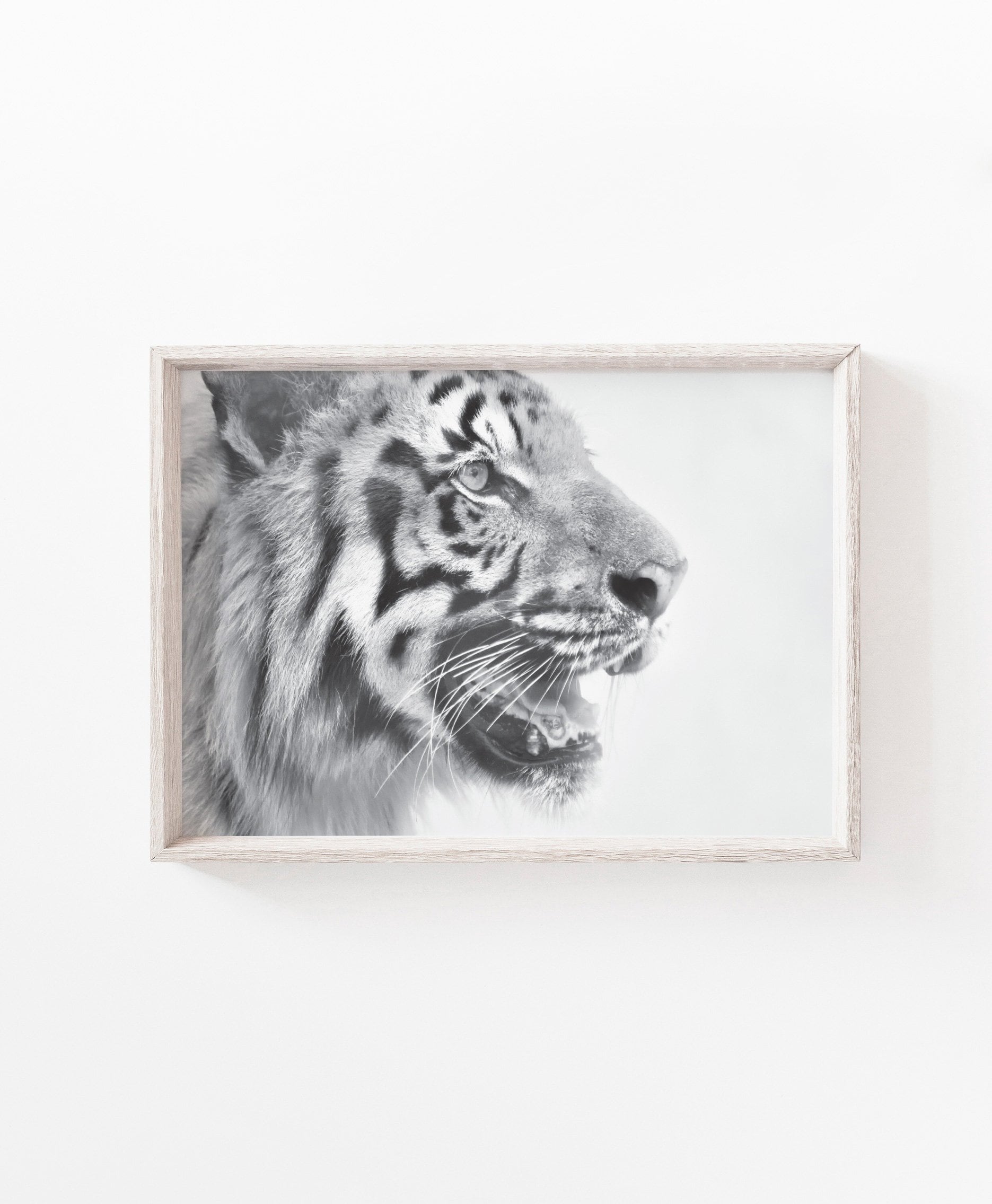 Tiger Print Printable Wall Art Black and White Print Black | Etsy