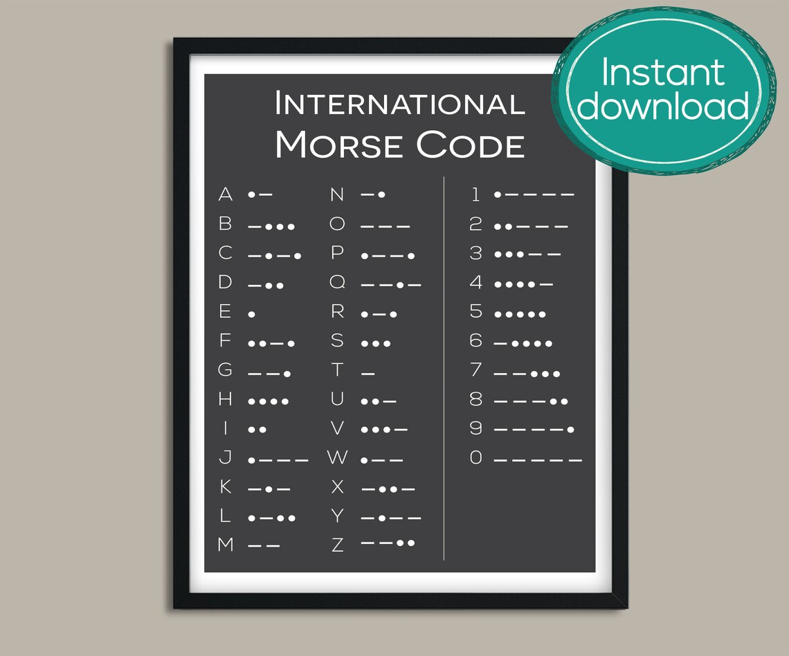 Morse Code Printable Wall Art Morse Code Print Printable - Etsy