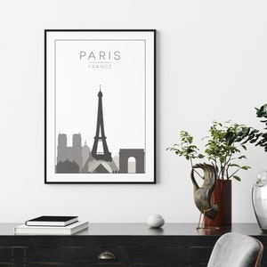 Wall Art, Set of Prints, Travel Print Set, Grey Prints, Travel Art ...