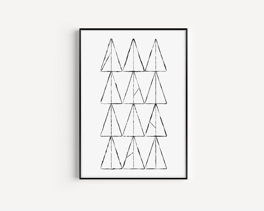 Printable Wall Art, Geometric, Triangle Print, Instant Download, Wall ...