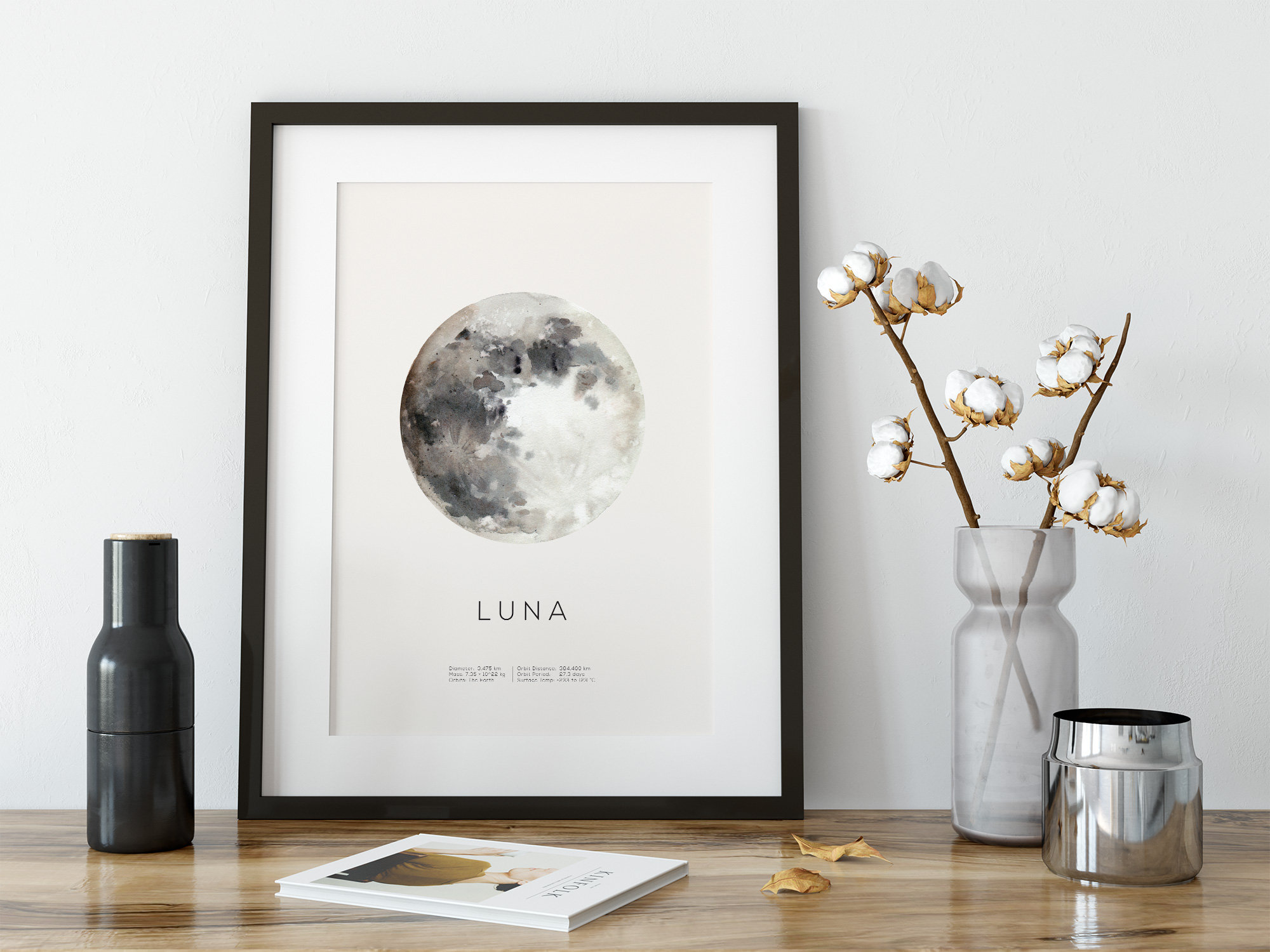 Moon Print Printable Art Wall Art Print Moon Wall Art Moon | Etsy