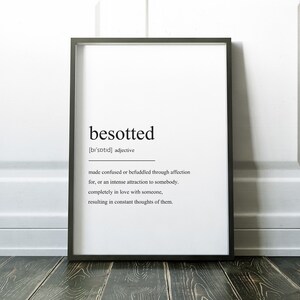 Besotted Definition, Love Print, Besotted Printable, Love Wall Art ...