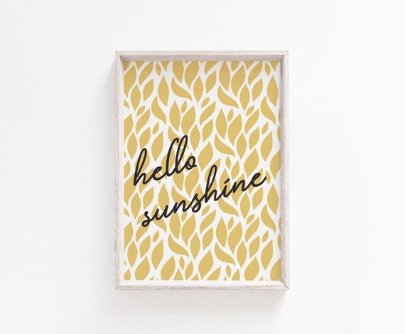 Hello Sunshine Printable Yellow Wall Art Wall Art Print | Etsy
