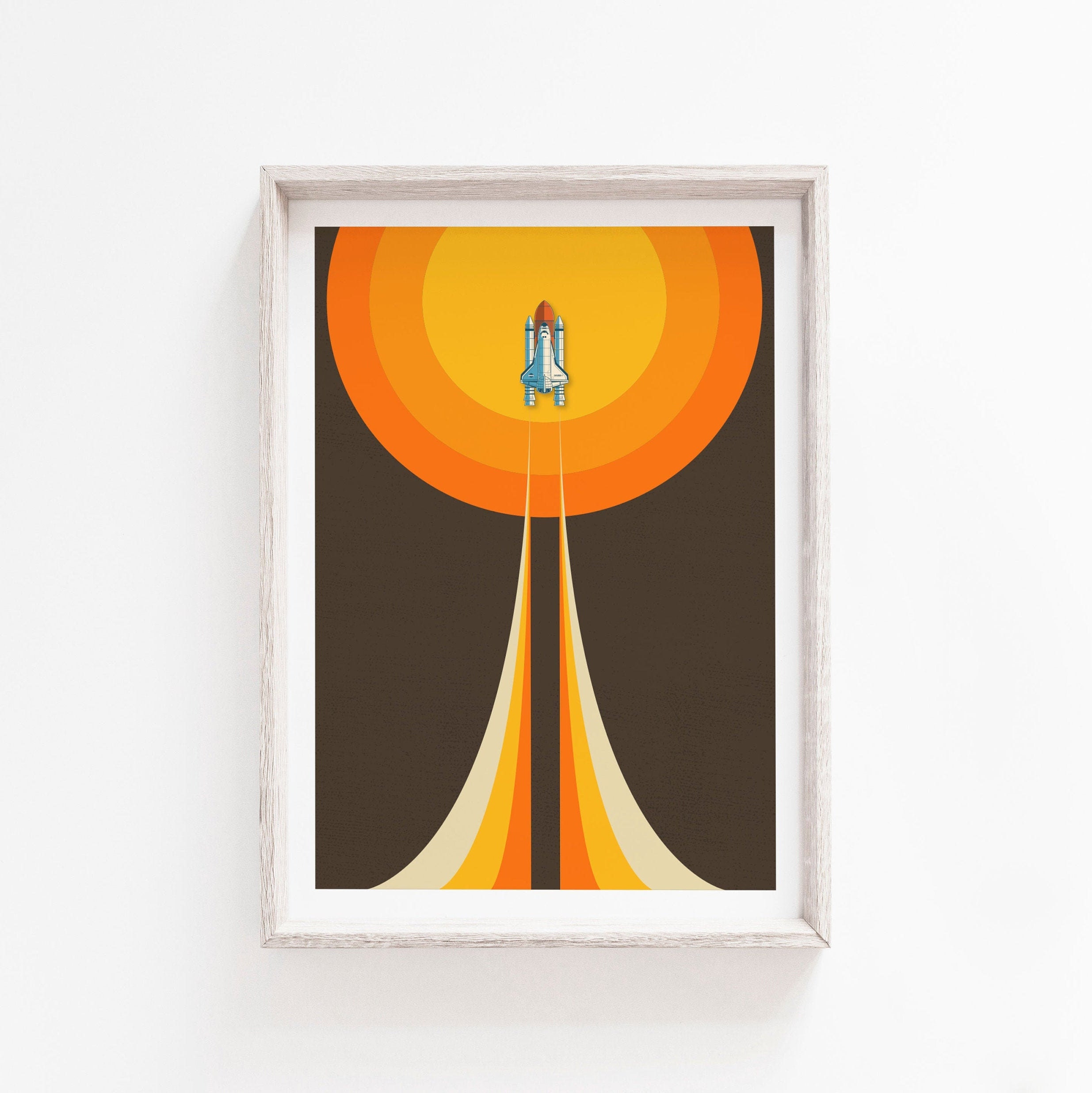 Retro Print Wall Art Print Instant Download Space Print | Etsy
