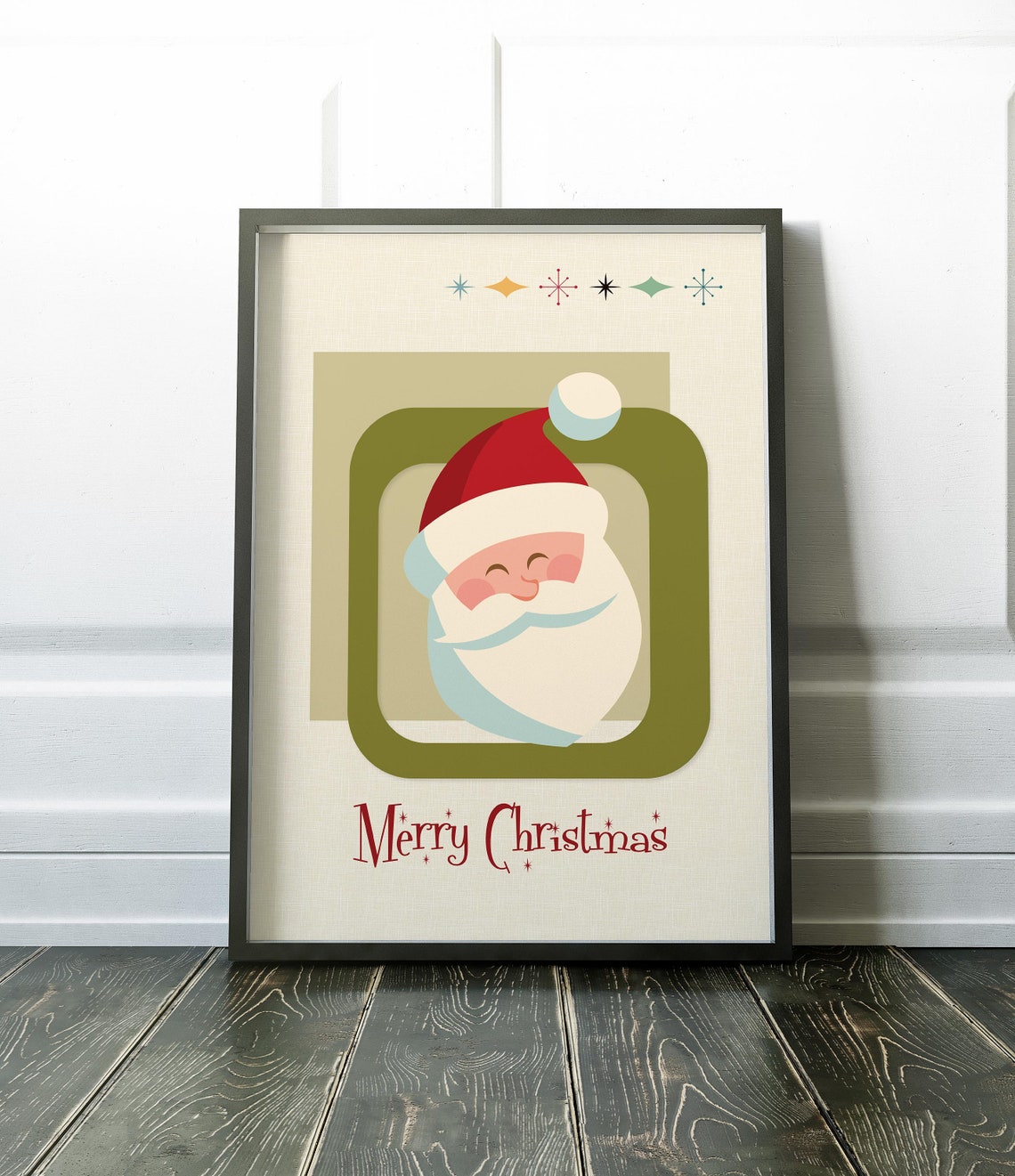 Santa Print Christmas Printable Santa Printable Mid - Etsy UK