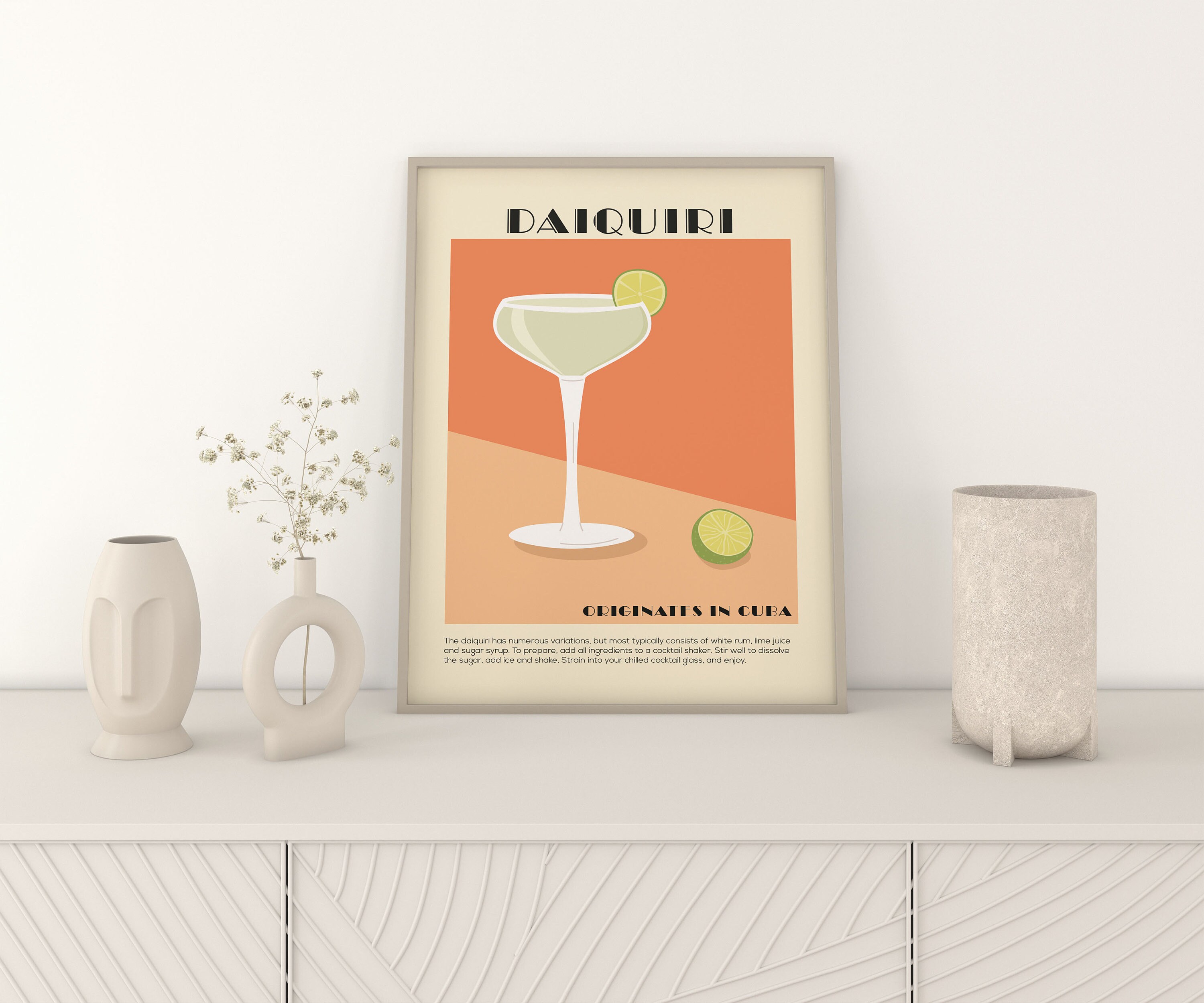 Daiquiri Print Printable Kitchen Print Cocktail Print Wall - Etsy