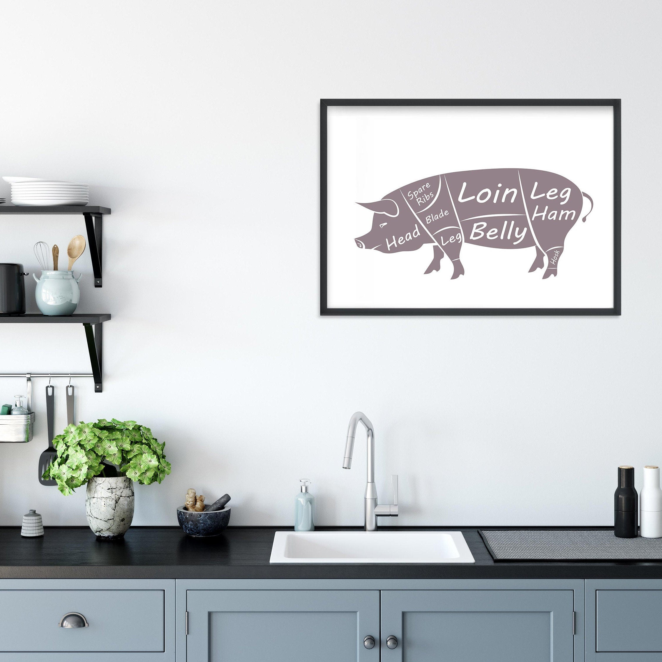 Kitchen Wall Art Butcher Wall Art Printable Kitchen Art | Etsy