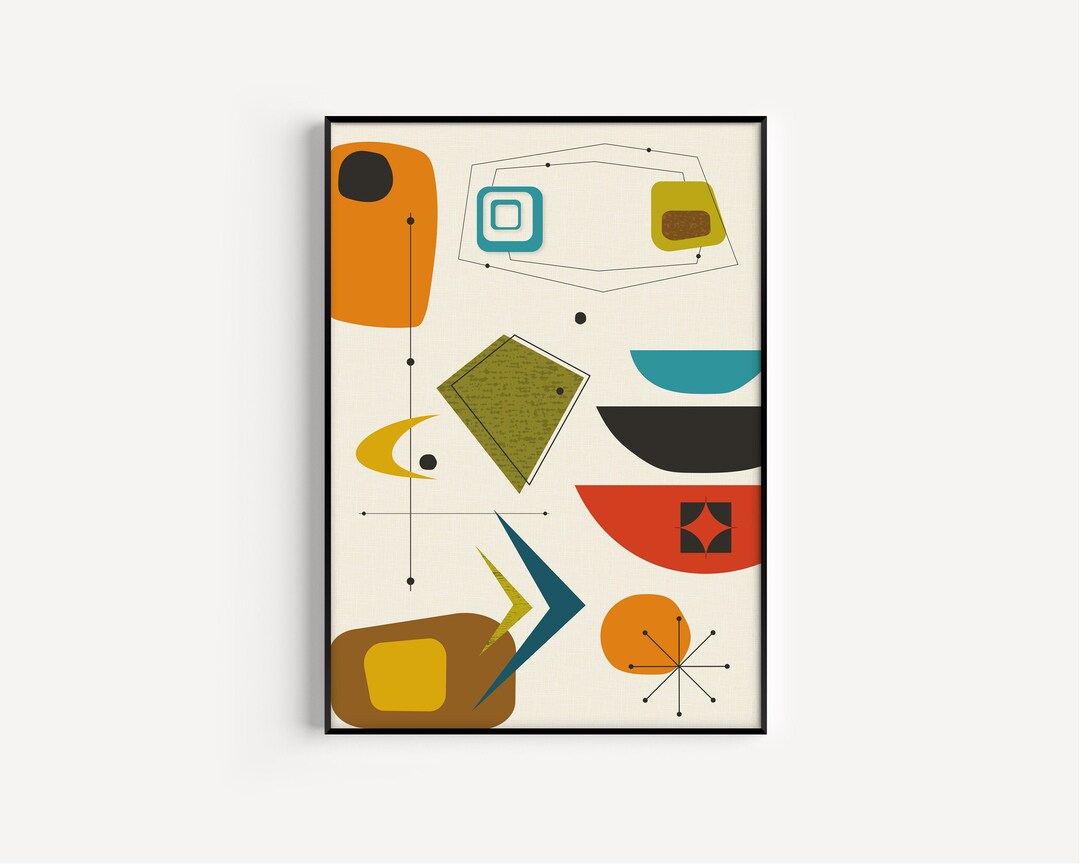 Mid Century Modern, Printable Wall Art, Mid Century Print, Printable ...