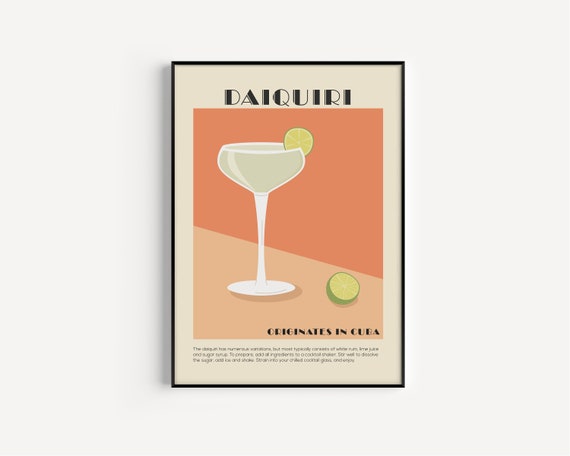 Daiquiri Print Printable Kitchen Print Cocktail Print Wall - Etsy
