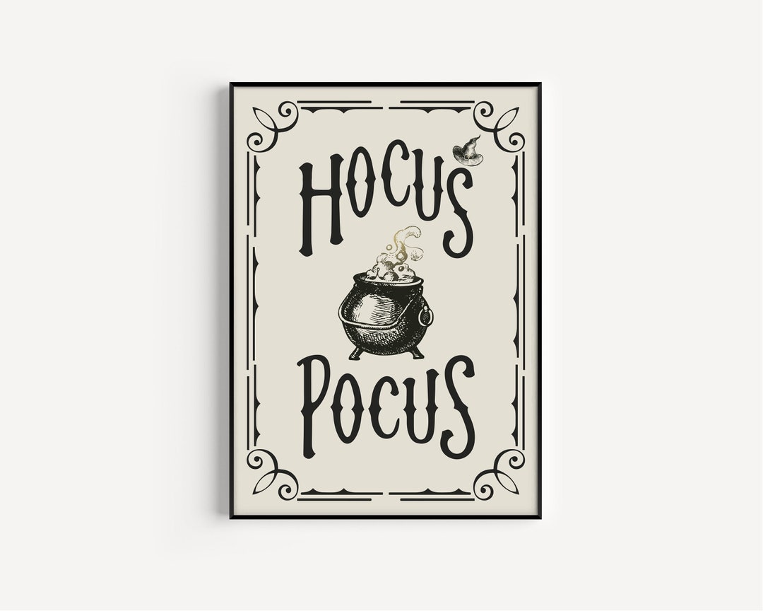 Hocus Pocus Print, Halloween Wall Art, Witch Print, Halloween ...