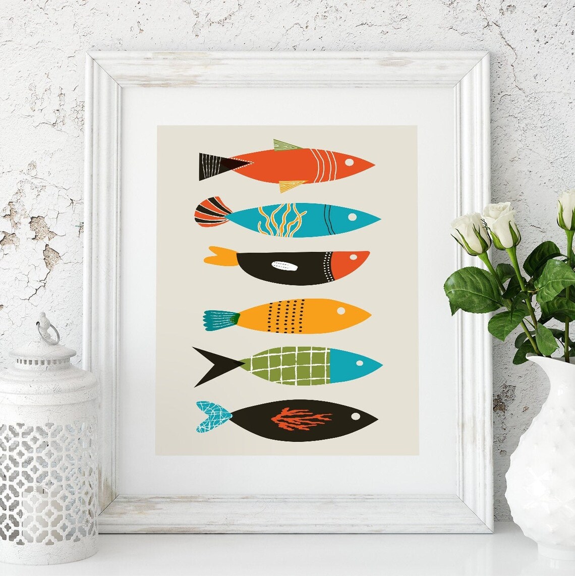 Mid Century Modern Fish Print Printable Wall Art Fish Wall - Etsy Canada