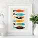 Mid Century Modern, Fish Print, Printable Wall Art, Fish Wall Art, Mid ...