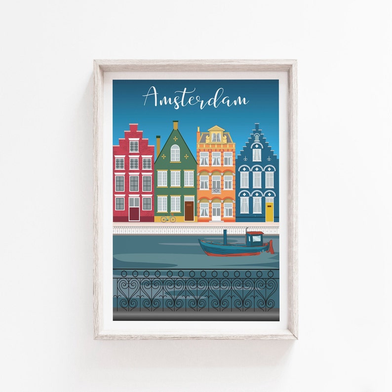 Amsterdam Print, Amsterdam, Wall Art, Travel Print, Art Print ...