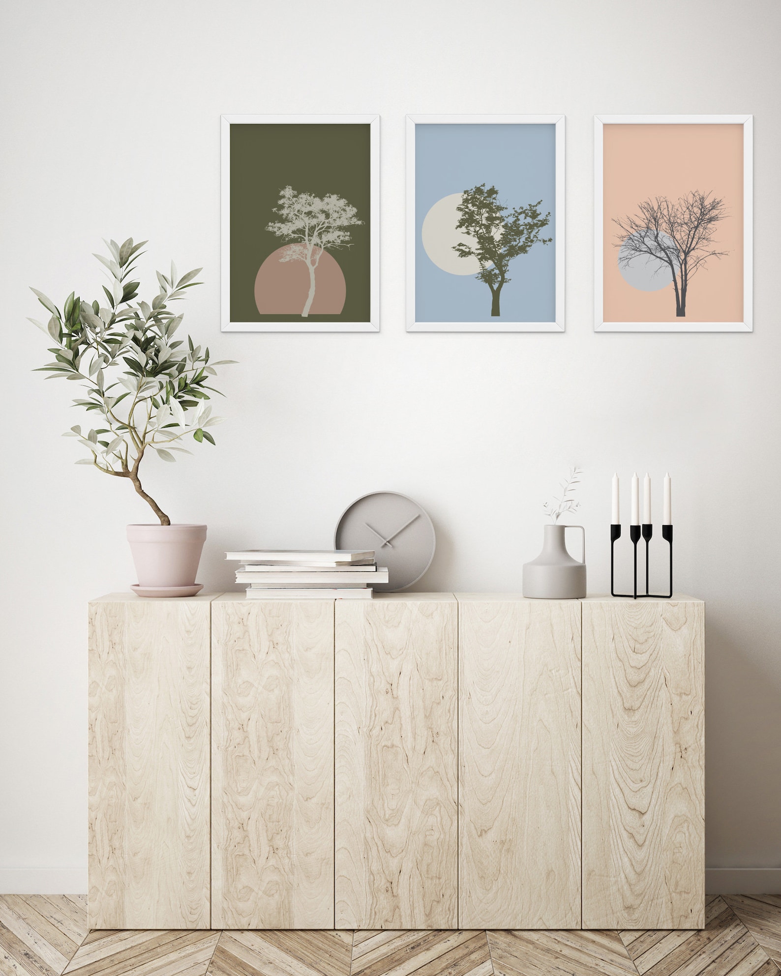 Wall Art Set, Tree Wall Art, Tree Printable, Printable Wall Art, Set of ...