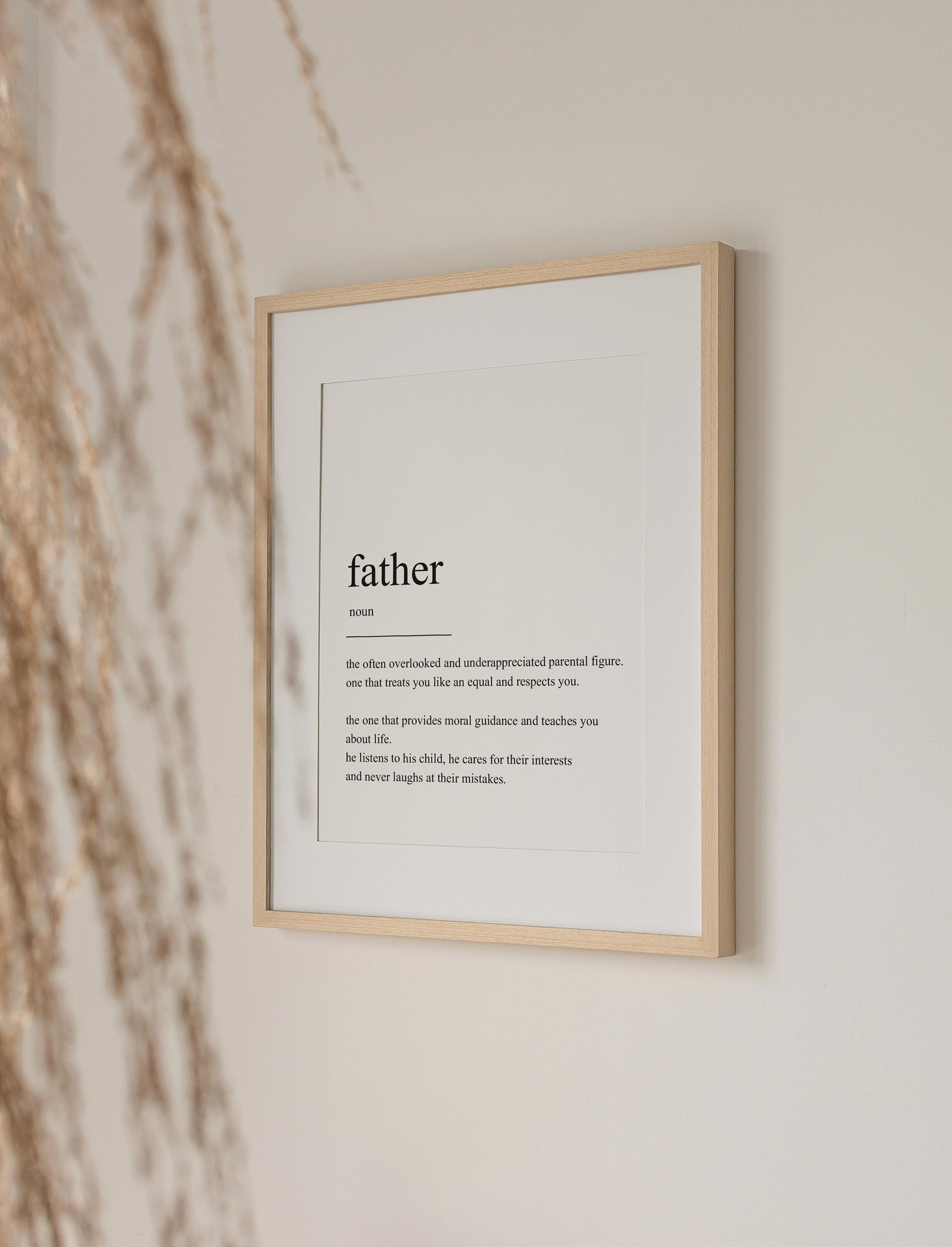 Father Definition Print Printable Art Wall Art Instant | Etsy