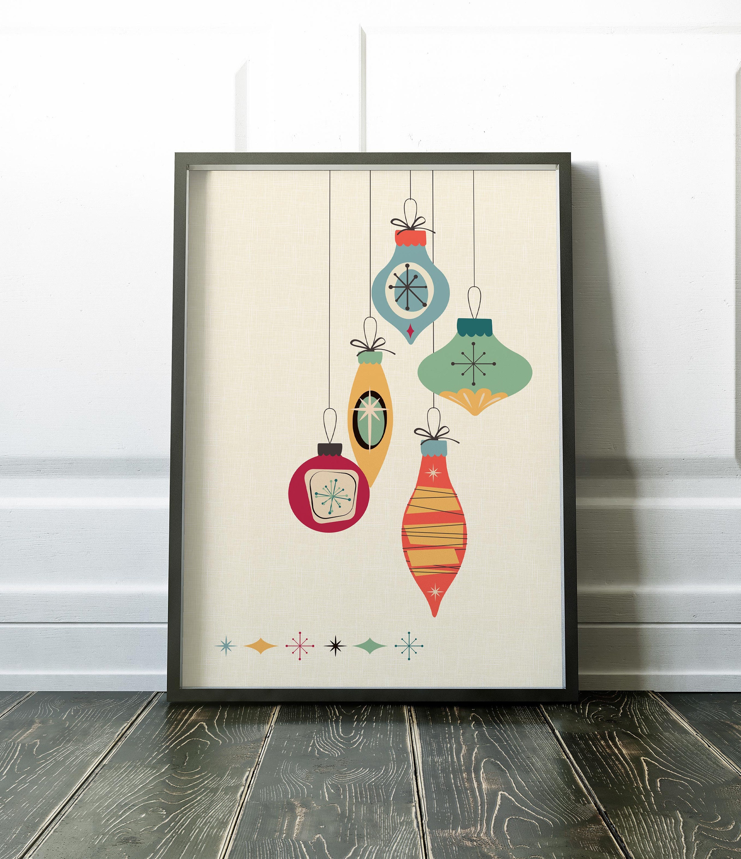 Christmas Baubles, Printable, Mid Century Modern, Christmas Printable ...