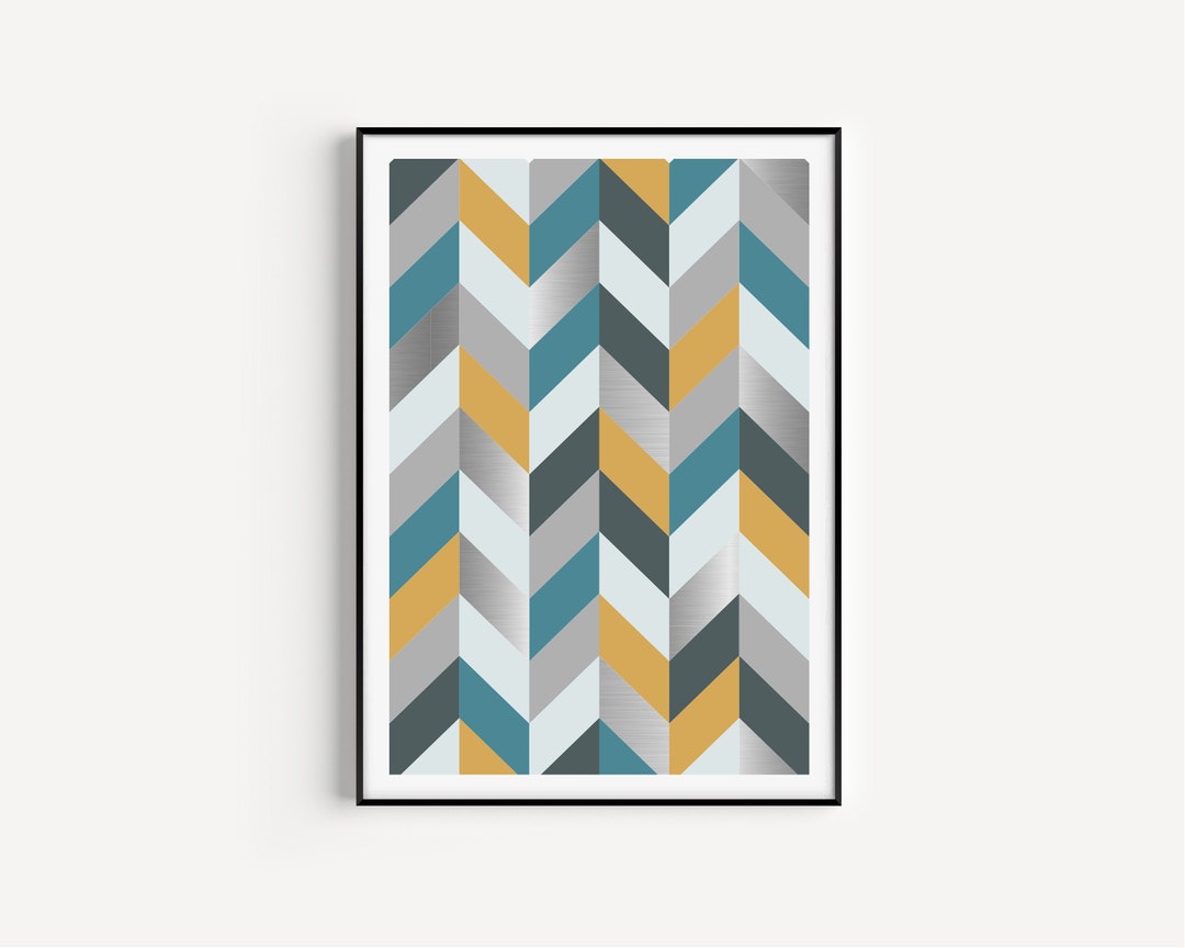 Printable Wall Art, Geometric Print, Chevron Print, Printable Art ...