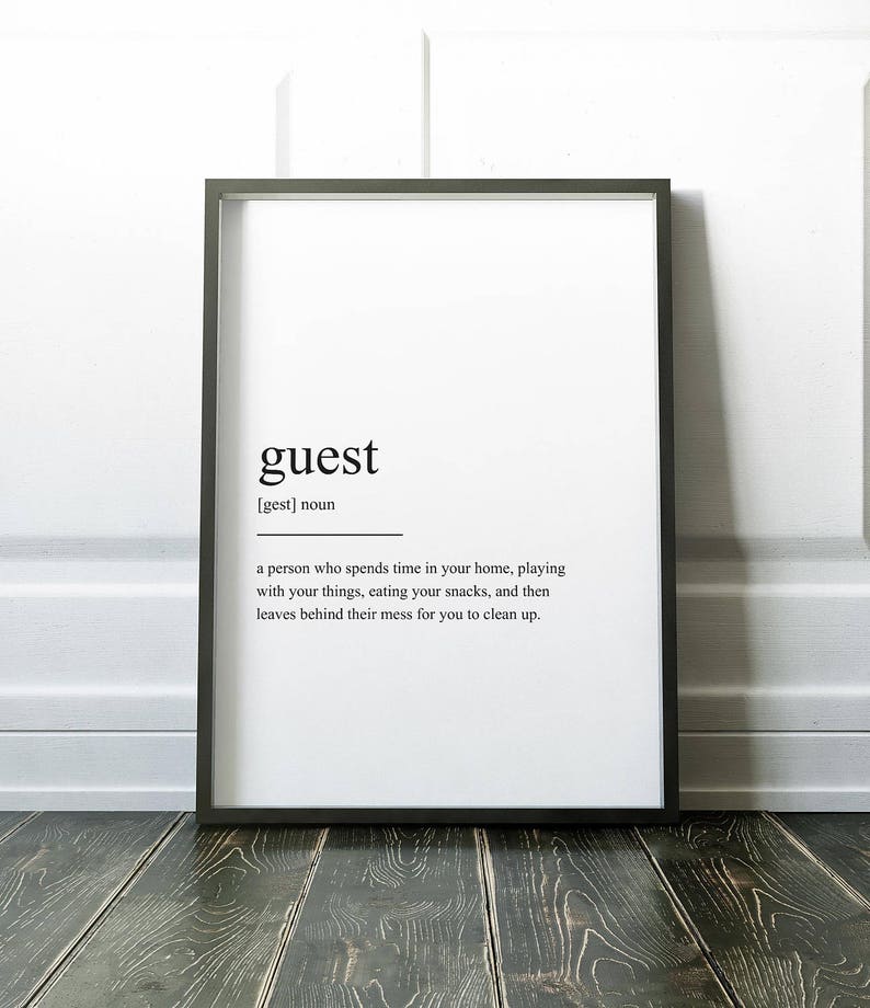 Printable Art, Guest Definition Print, Wall Art Prints, Quote Print ...