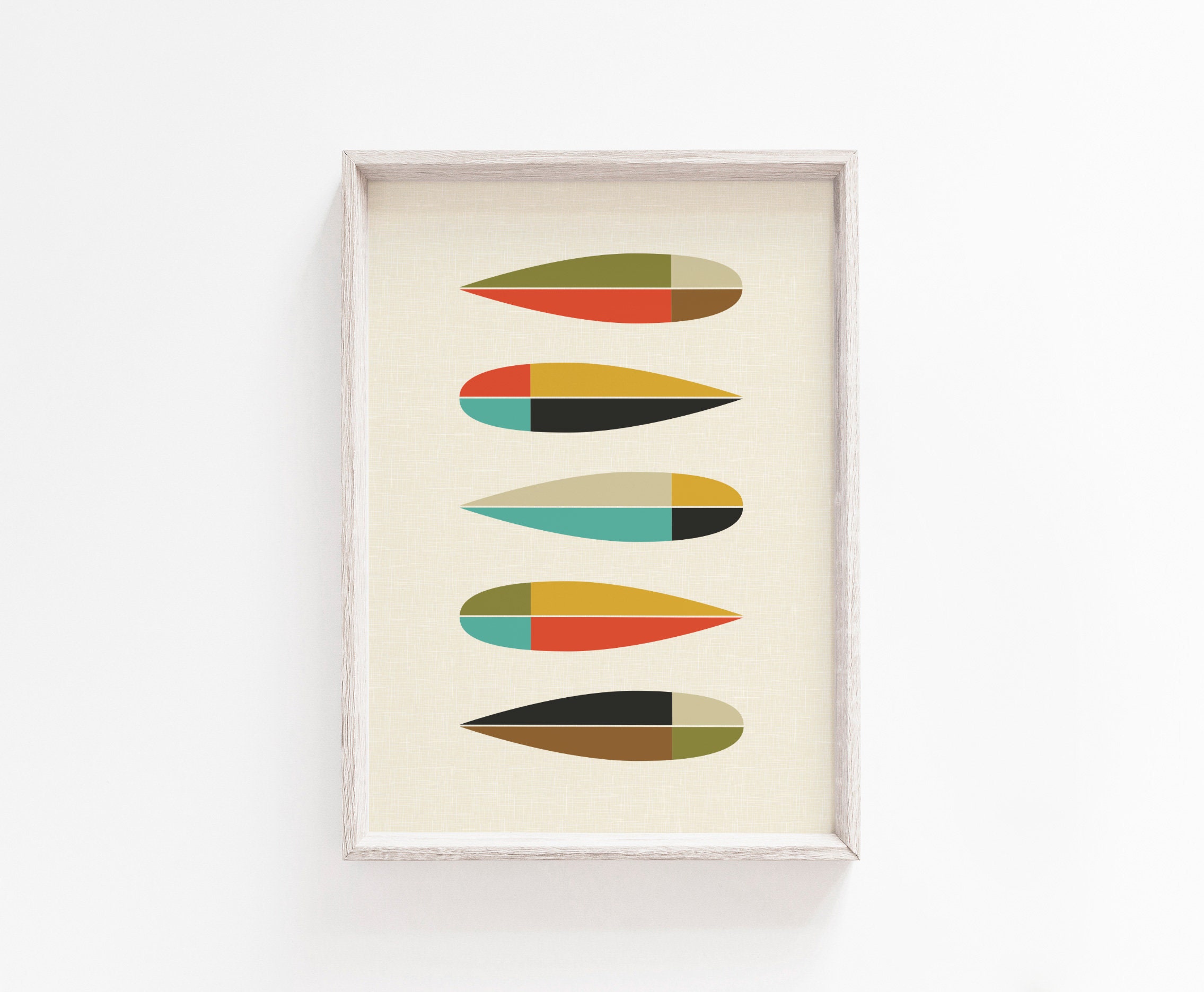 Retro Art Print Mid Century Print Retro Printable Mid | Etsy