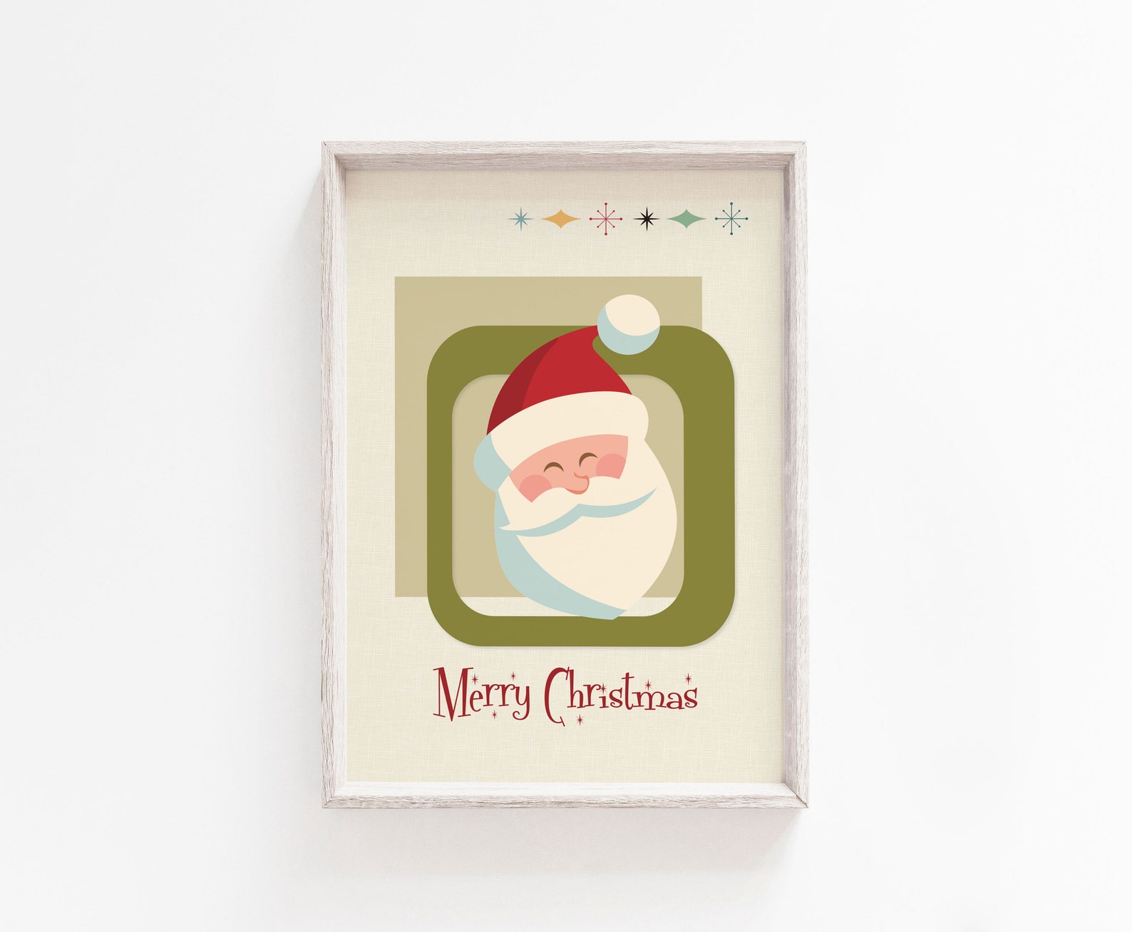 Santa Print Christmas Printable Santa Printable Mid - Etsy UK