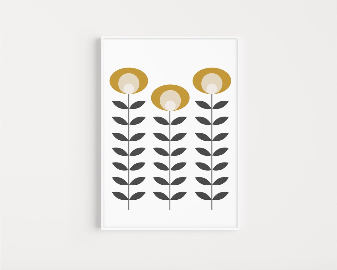 Flower Print, Scandinavian, Printable Wall Art, Wall Art Prints, Flower ...