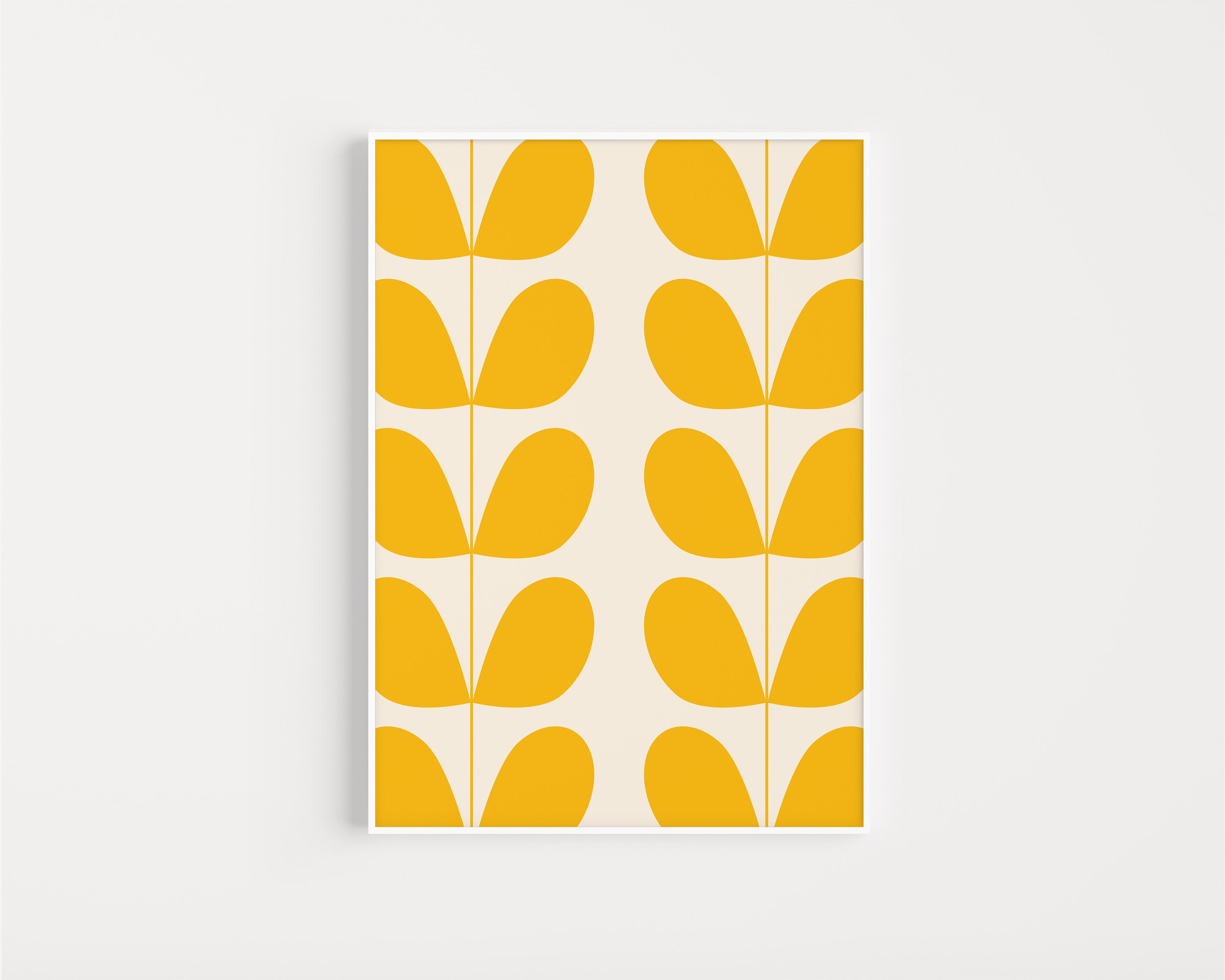 Yellow Print Mid Century Printable Art Mid Century Print | Etsy