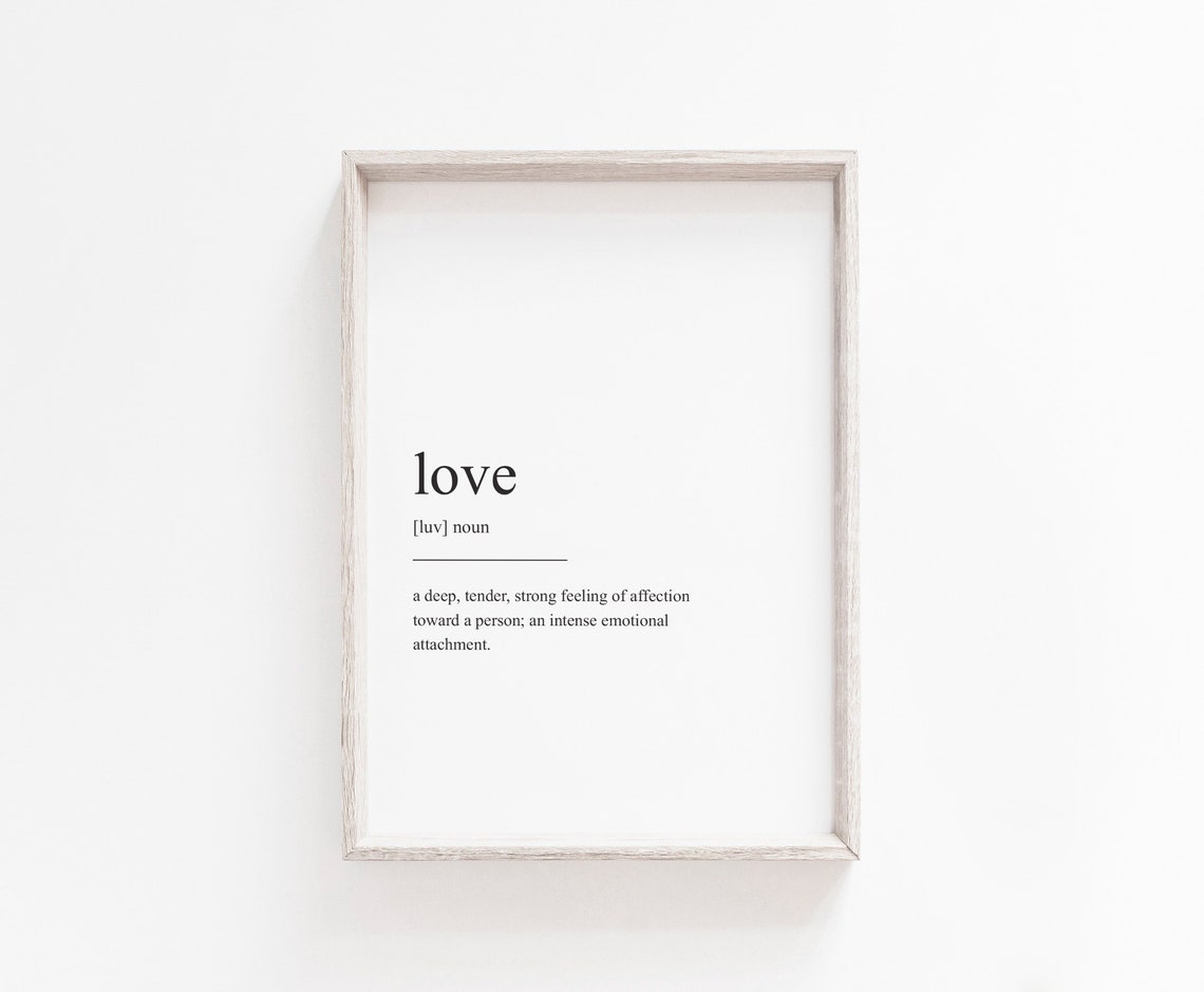 Printable Art Love Definition Print Wall Art Prints Quote | Etsy UK