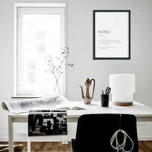 Brother Gift, Printable Wall Art, Brother Definition, Prints, Wall Art ...