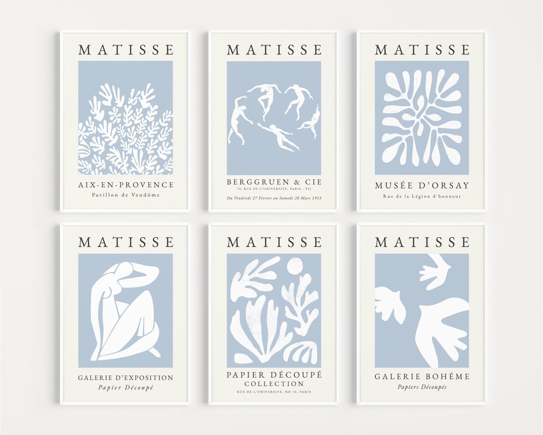 Matisse Prints, Set of Prints, Blue Printable, Wall Art Print, Blue ...