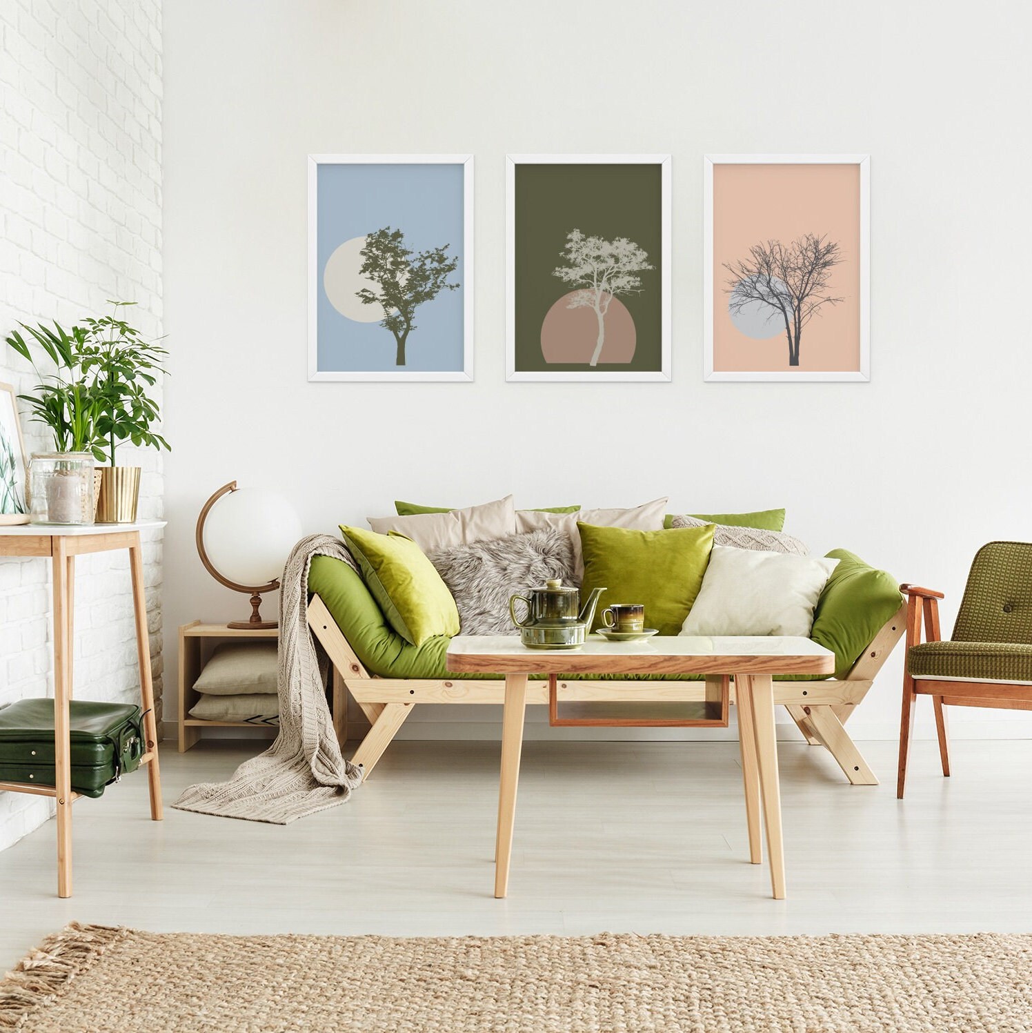 Wall Art Set, Tree Wall Art, Tree Printable, Printable Wall Art, Set of ...
